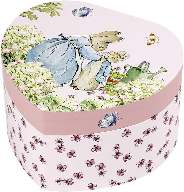Pink Peter Rabbit Heart Music Box - Loula and Deer